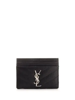 Saint Laurent Monogram Card Case - Black