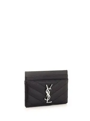 Saint Laurent Monogram Card Case - Black