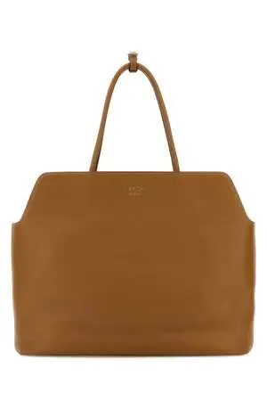 Prada Leather Shopper Tote Bag - Brown