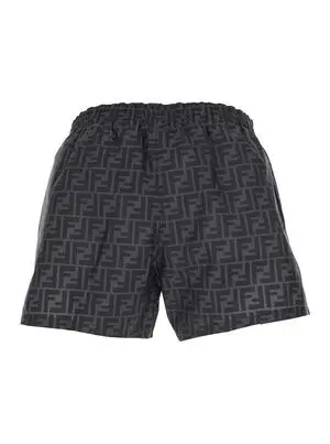 Fendi Tech Fabric Ff Motif Swim Shorts - Gray