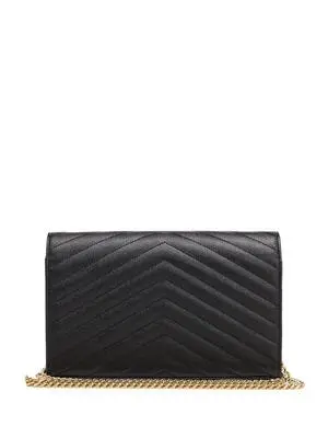 Saint Laurent Cassandre Wallet On Chain - Black