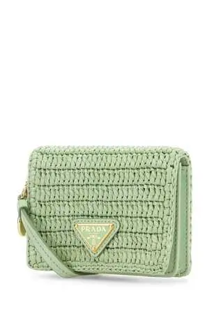 Prada Raffia Card Holder