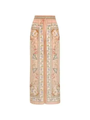 Zimmermann Roselight Printed Silk Trousers