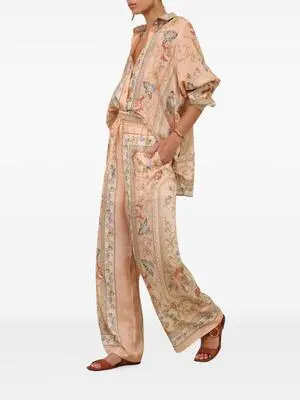 Zimmermann Roselight Printed Silk Trousers