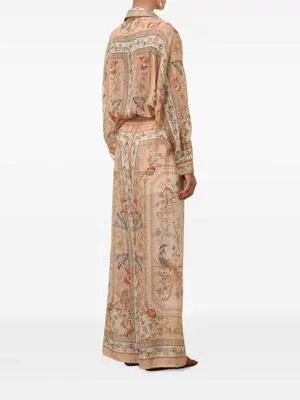 Zimmermann Roselight Printed Silk Trousers