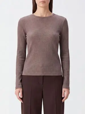 Max Mara Lyocell And Silk Crewneck Jumper With Slim Fit And Long Sleeves - Cream