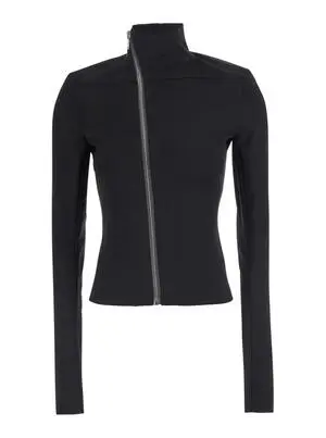 Rick Owens Gary' Black Crop Jacket With High Collar And Off-center Zip Closure In Wool Blend For - Multicolor