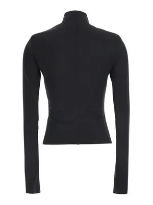 Rick Owens Gary' Black Crop Jacket With High Collar And Off-center Zip Closure In Wool Blend For - Multicolor