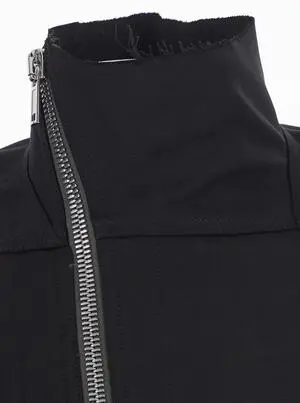 Rick Owens Gary' Black Crop Jacket With High Collar And Off-center Zip Closure In Wool Blend For - Multicolor