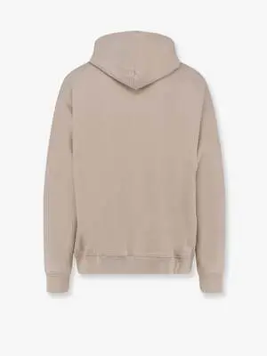 Off-White Cotton Sweatshirt With Frontal Logo Print