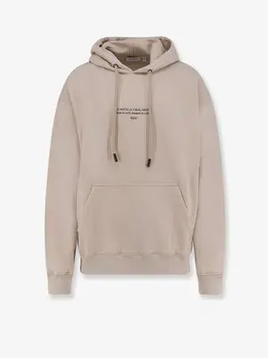Off-White Cotton Sweatshirt With Frontal Logo Print - Multicolor