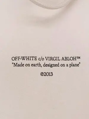 Off-White Cotton Sweatshirt With Frontal Logo Print - Multicolor