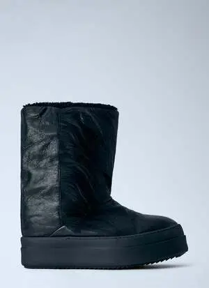 Rick Owens Fringed Mega Bumper Lunar Boots - Black