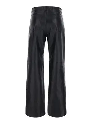 Max Mara Pesca Leather Pants - Black