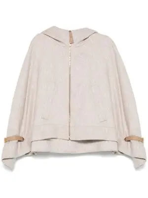 Max Mara Wool Hooded Cape - Multicolor
