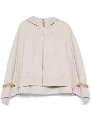 Max Mara Wool Hooded Cape - Multicolor