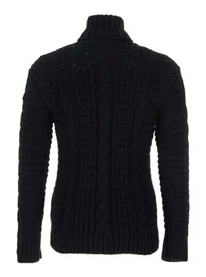 Moncler Merino Wool Cable Knit Turtleneck Jumper - Multicolor