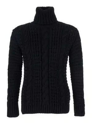 Moncler Merino Wool Cable Knit Turtleneck Jumper