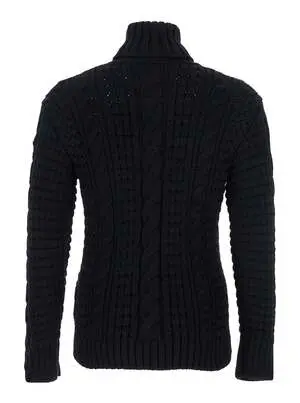 Moncler Merino Wool Cable Knit Turtleneck Jumper