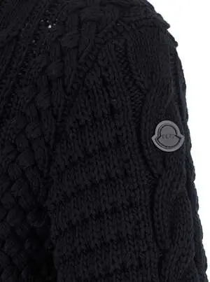 Moncler Merino Wool Cable Knit Turtleneck Jumper