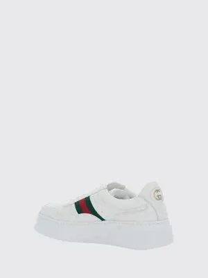 Gucci Low-top Platform Sneakers In Leather With Web Stripe