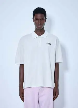 Acne Studios Washed Logo Polo Shirt - White