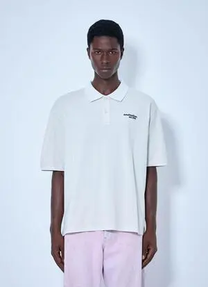 Acne Studios Washed Logo Polo Shirt - White