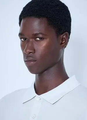 Acne Studios Washed Logo Polo Shirt - White