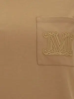Max Mara Cotton T-shirt With Pocket - Brown