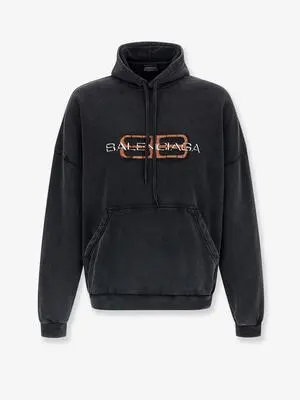 Balenciaga Cotton Hooded Sweatshirt - Multicolor
