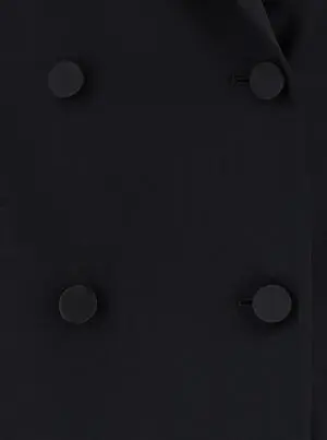 Tagliatore Black Double-breasted Suit With Peak Revers In Fabric For