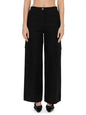 GANNI Herringbone Pants - Black