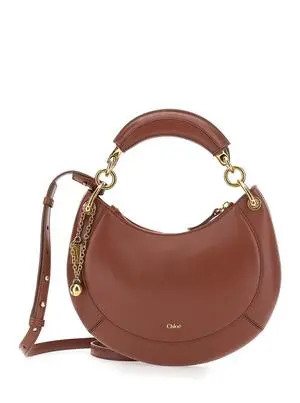 Chloé Banana' Handbag With Adjustable And Removable Shoulder Strap And Logo Charm On The Front In Leather For - Brown