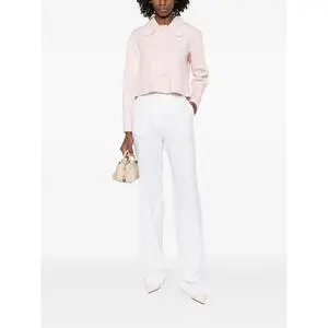 Max Mara Virgin Wool Tailored Trousers - Cream