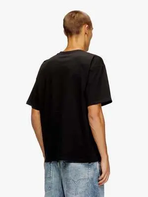DIESEL® Cotton T-shirt With Embroidered Logo On The Front - Multicolor