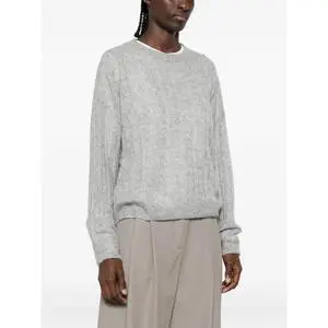 LISA YANG Cable-knit Cashmere And Silk Jumper - Gray