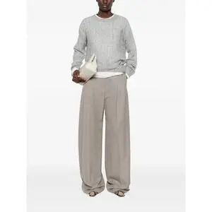 LISA YANG Cable-knit Cashmere And Silk Jumper - Gray
