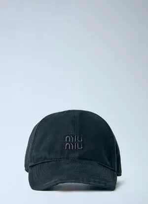 Miu Miu Drill Baseball Cap - Black