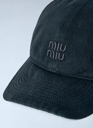 Miu Miu Drill Baseball Cap - Black