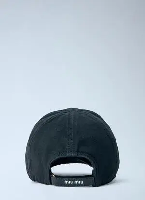 Miu Miu Drill Baseball Cap - Black