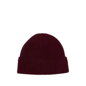 LISA YANG Cashmere Ribbed Knit Hat - Red