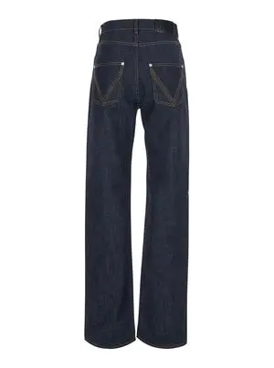 Bottega Veneta Contrast Stitching Denim Jeans - Multicolor