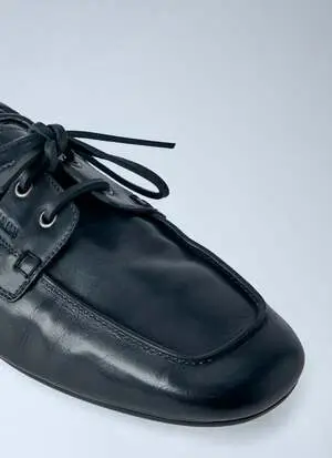 Prada Leather Moccasins - Black