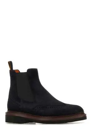 Santoni Midnight Suede Kalama Ankle Boots