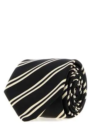 Saint Laurent Embroidered Jacquard Tie - Multicolor