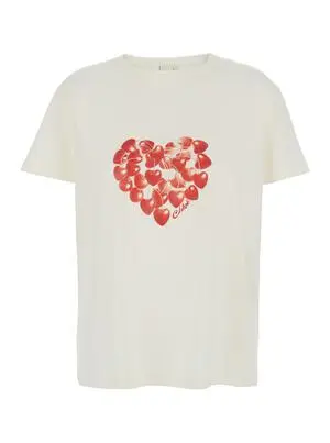 Chloé Chloé Women White T-Shirt With Round Neckline And Short Sleeves In Cotton For Women Multicolor