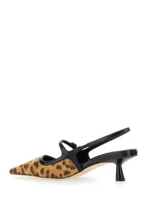 JIMMY CHOO Didi Slingback Pumps With Leopard Motif - Multicolor