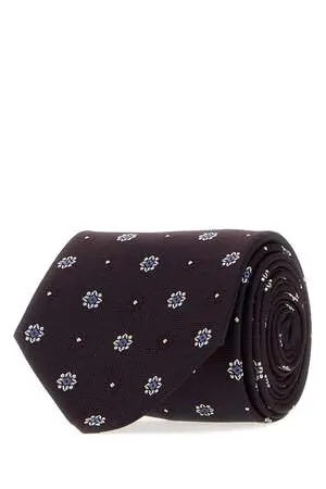 Saint Laurent Embroidered Jacquard Neck Tie - Multicolor