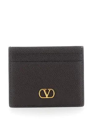 Valentino Garavani Brown Cardholder With Vlogo On The Front In Leather For - Multicolor