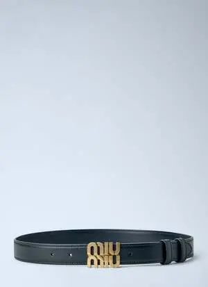 Miu Miu Logo Buckle Leather Belt